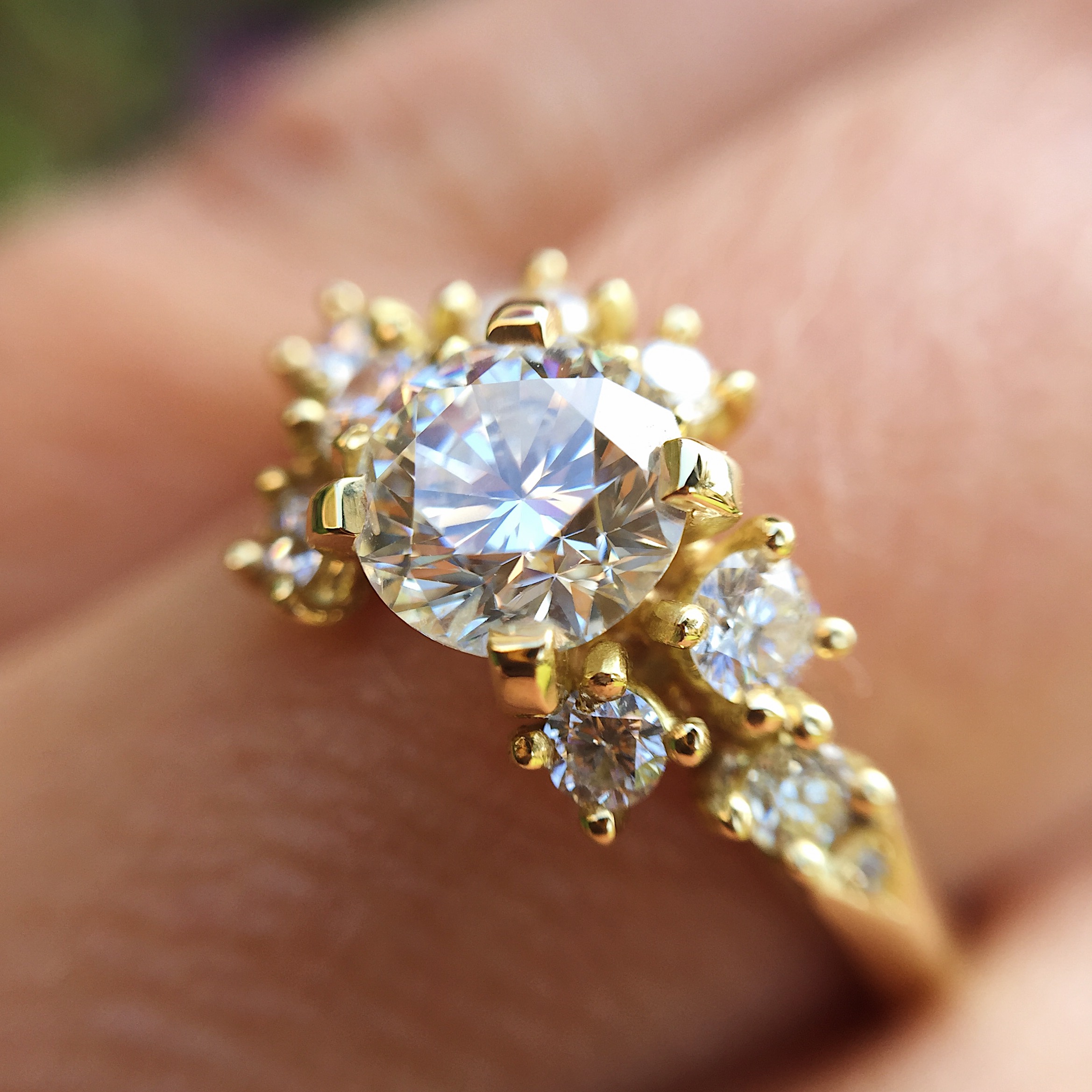 18ct yellow gold and diamond Constellation ring - Baroque Jewellery