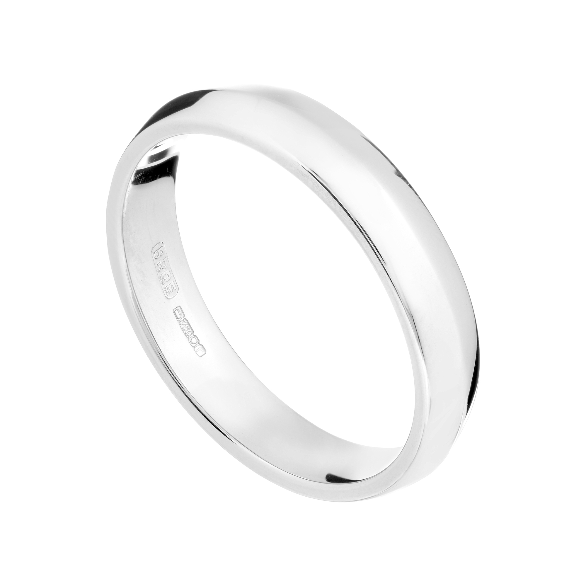 18ct white gold gents medium Coco wedding ring - Baroque Jewellery