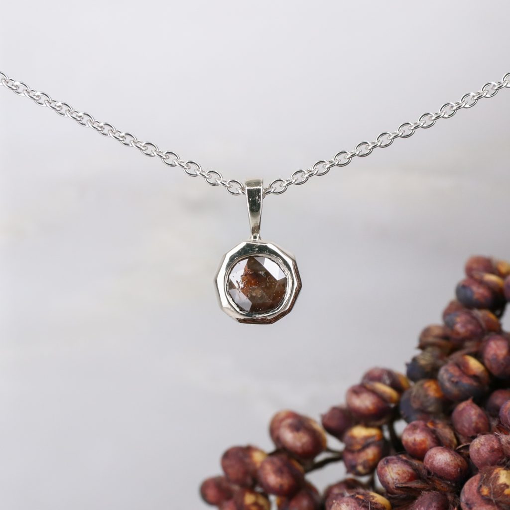 18ct white gold and 0.40ct brown diamond brighton rocks pendant ...