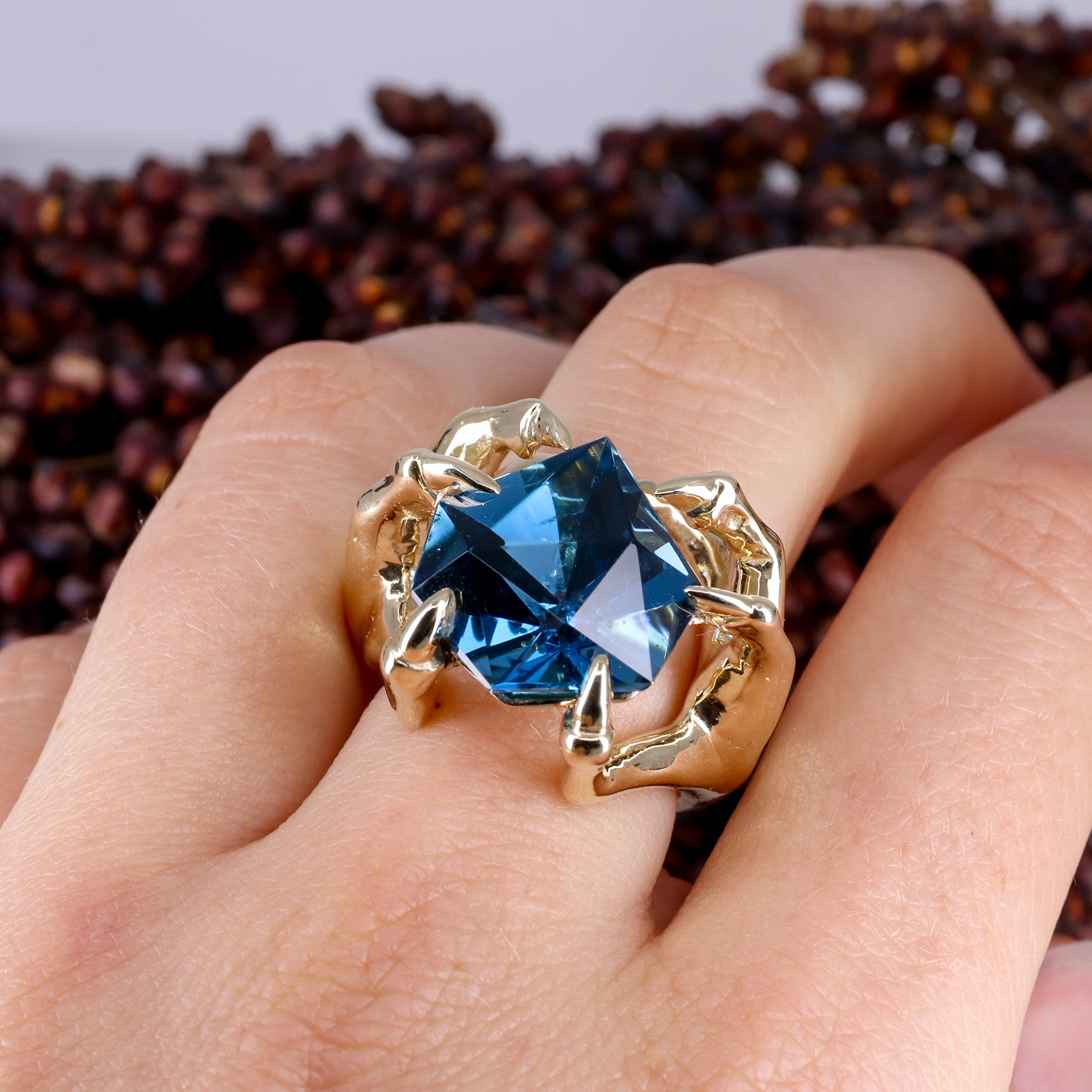 Gold topaz dragon ring store