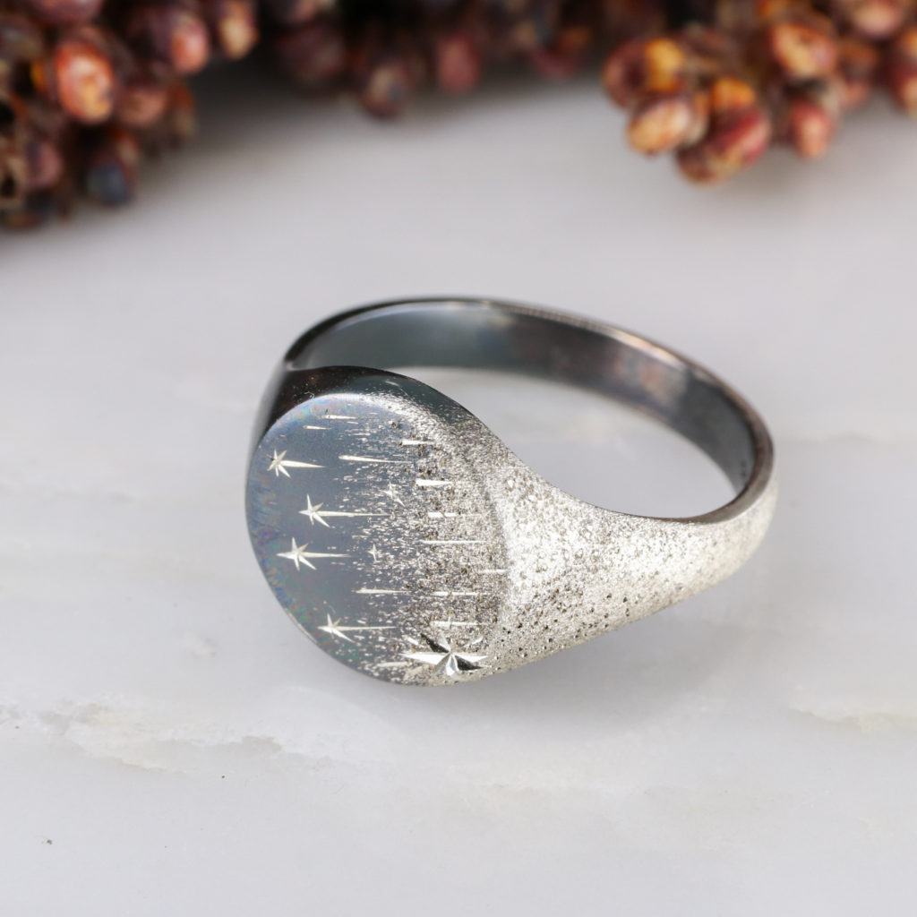 Silver Star Storm signet ring - Baroque Jewellery