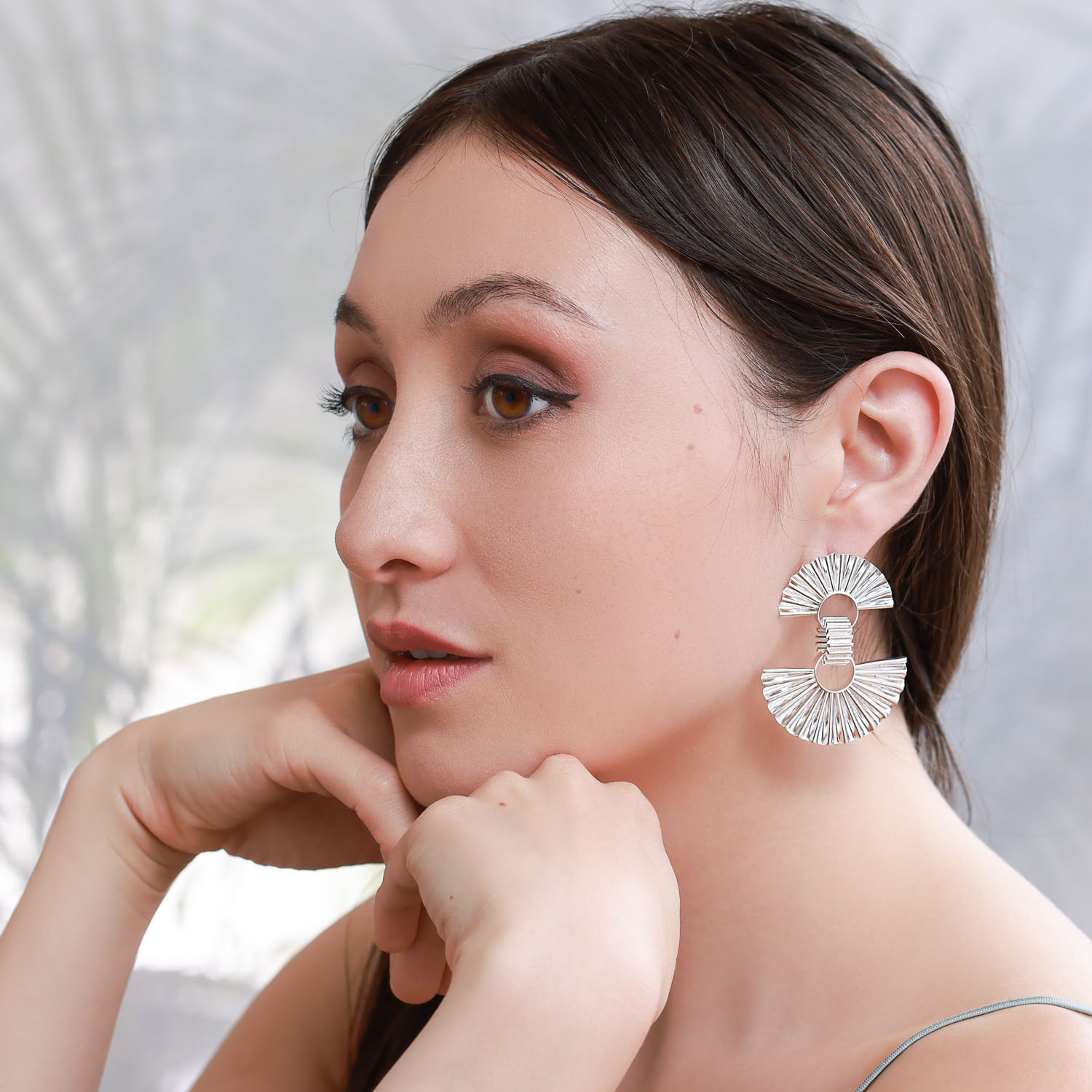 Silver 'Pharaohs Reflection' earrings - Baroque Jewellery